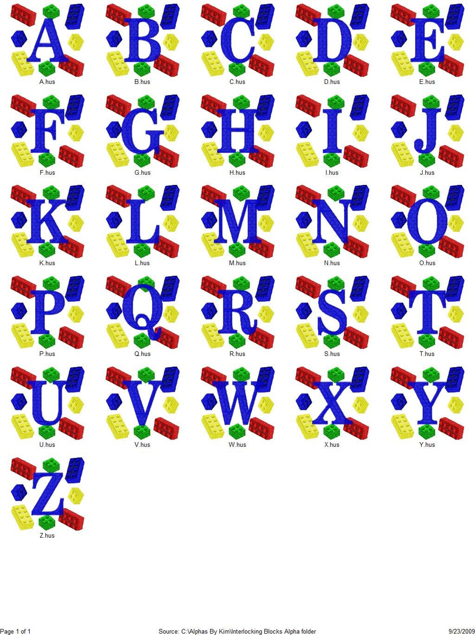 Interlocking Blocks Machine Embroidery Monogram Design Set - Etsy