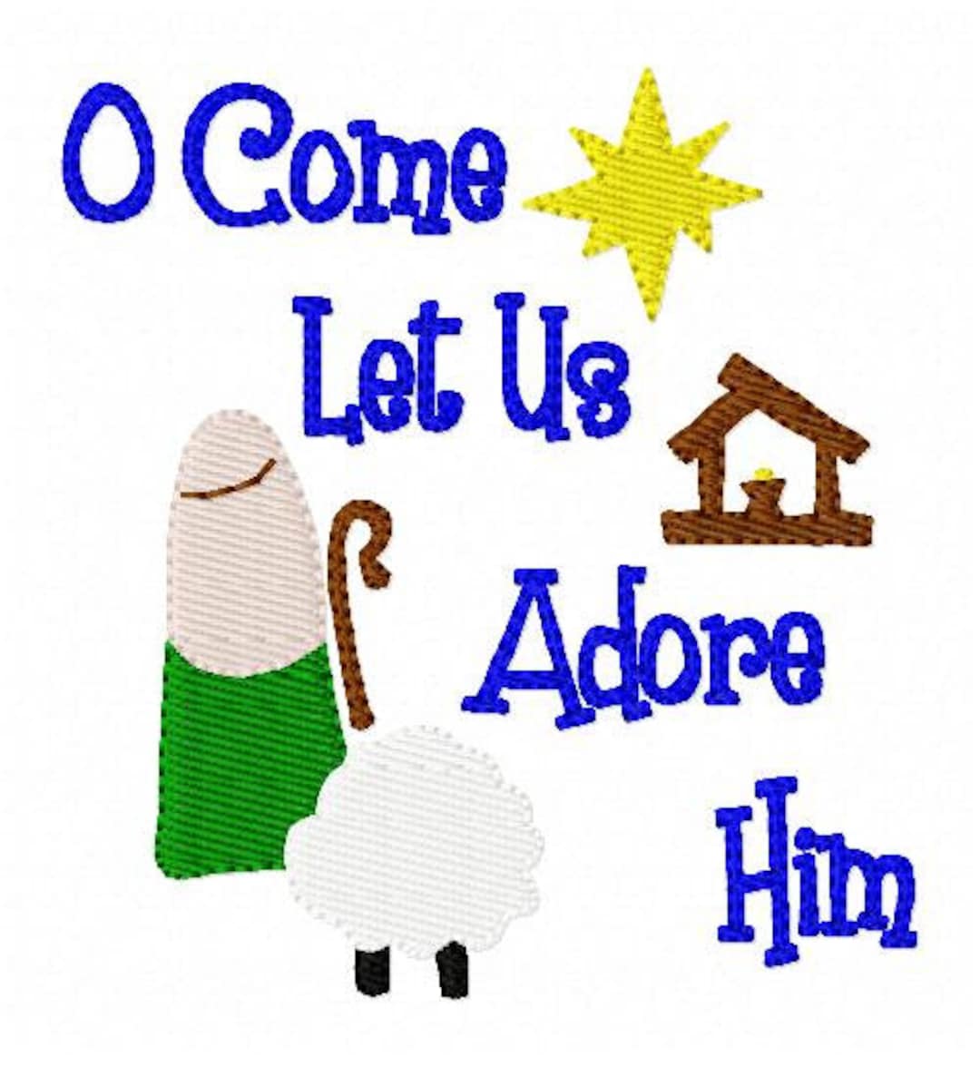 Christmas Embroidery Design With Shepherd and Sheep, Navtivity ...