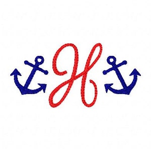 Anchor Mini Monogram Machine Embroidery Font Design Set // Nautical ...