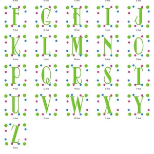 Dots Monogram Machine Embroidery Designs Font Set, Machine Embroidery ...