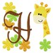 Giraffe Zoo Safari Machine Embroidery Monogram Font Set Joyful Stitches ...