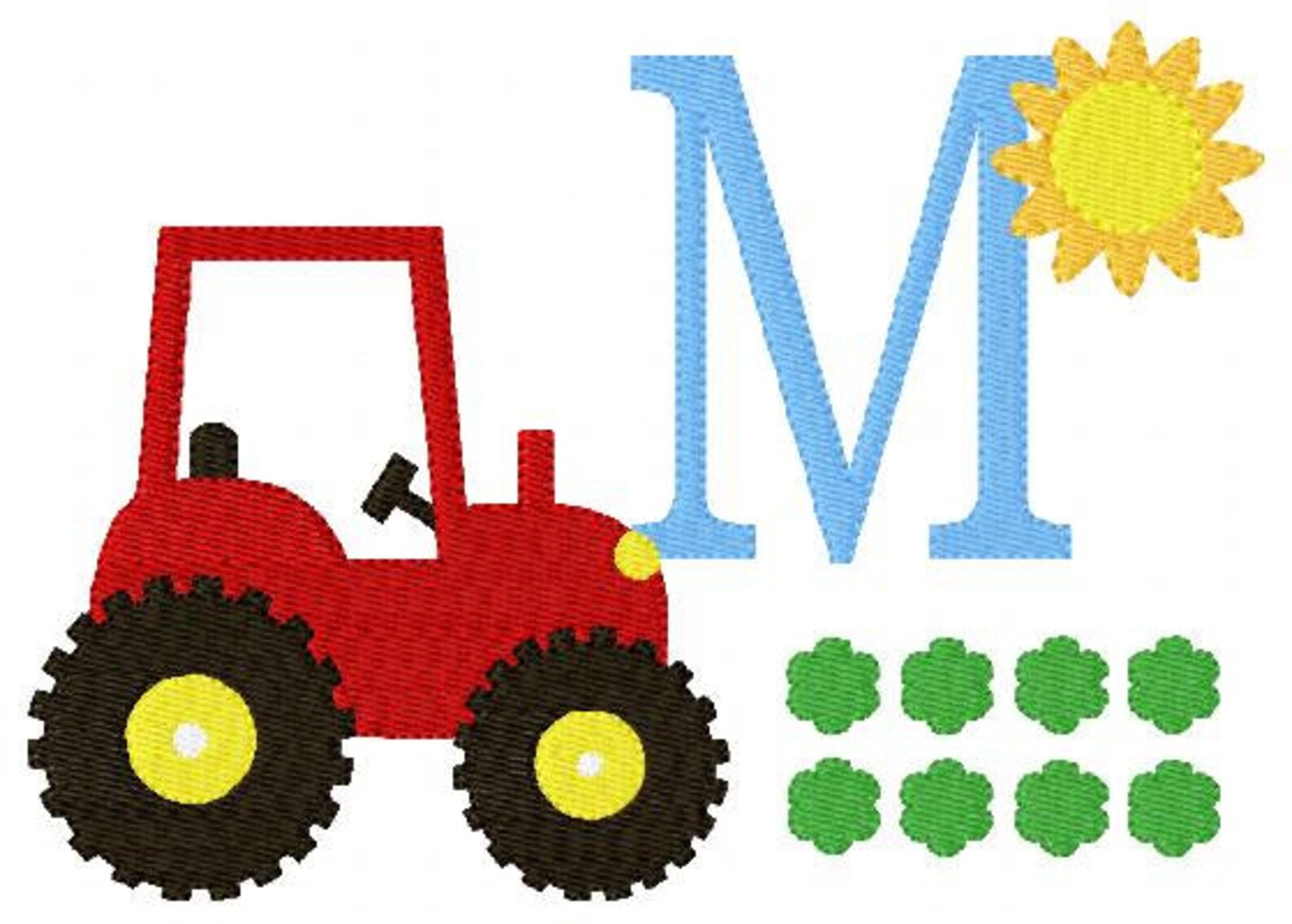 Farm Embroidery Design Tractor Embroidery Design 5x7 - Etsy