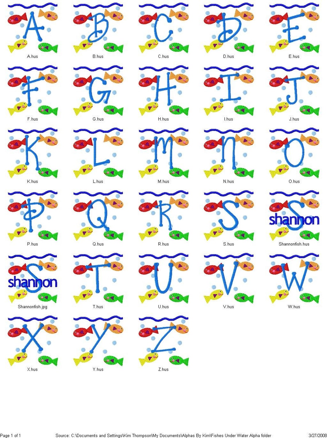 Fish Monogram Machine Embroidery Font Designs Machine - Etsy