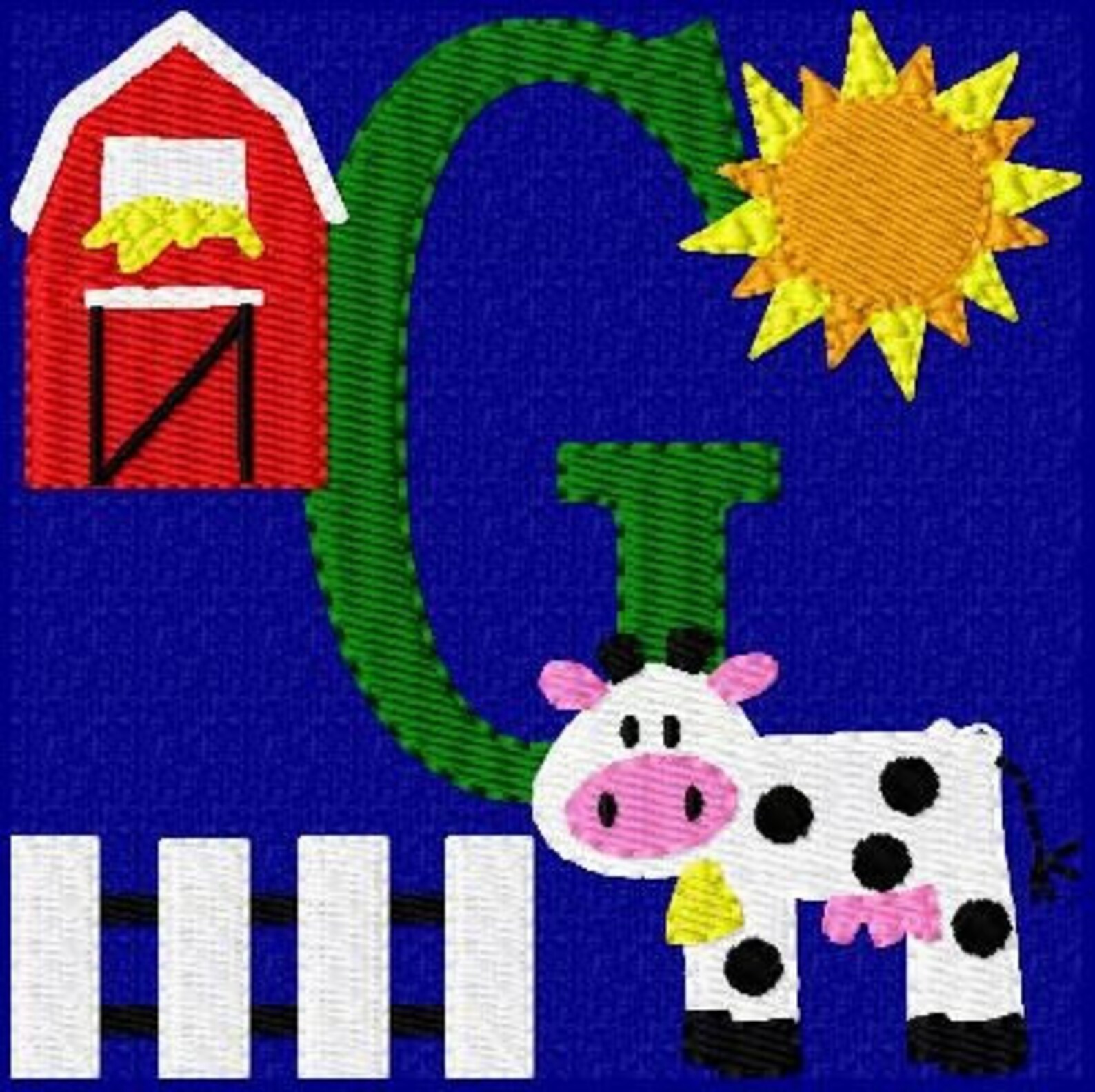 Cow // Farm // Monogram Machine Embroidery Font Design Set - Etsy