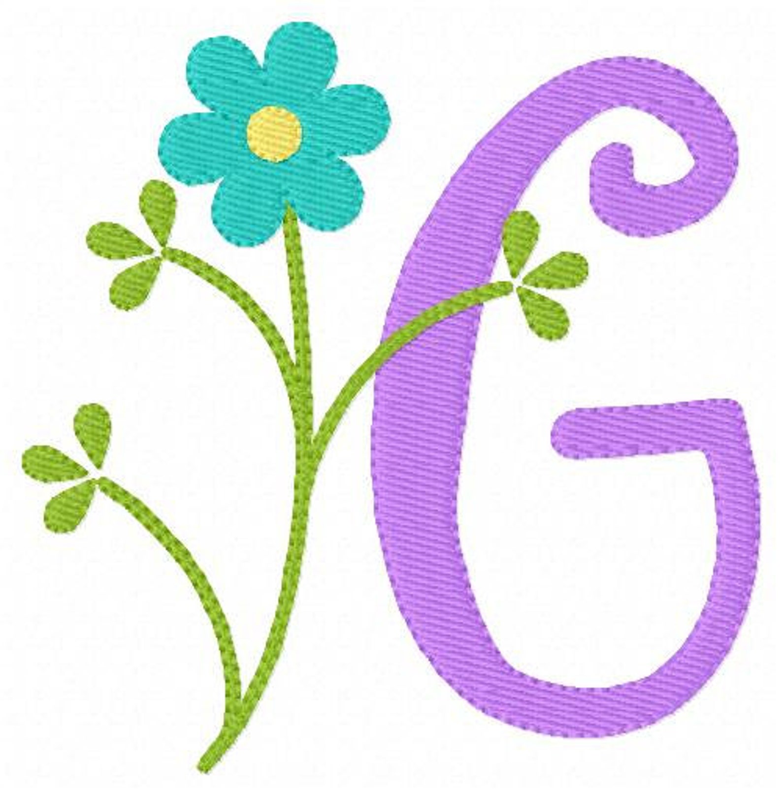Flower Monogram Machine Embroidery Design Spring Embroidery - Etsy