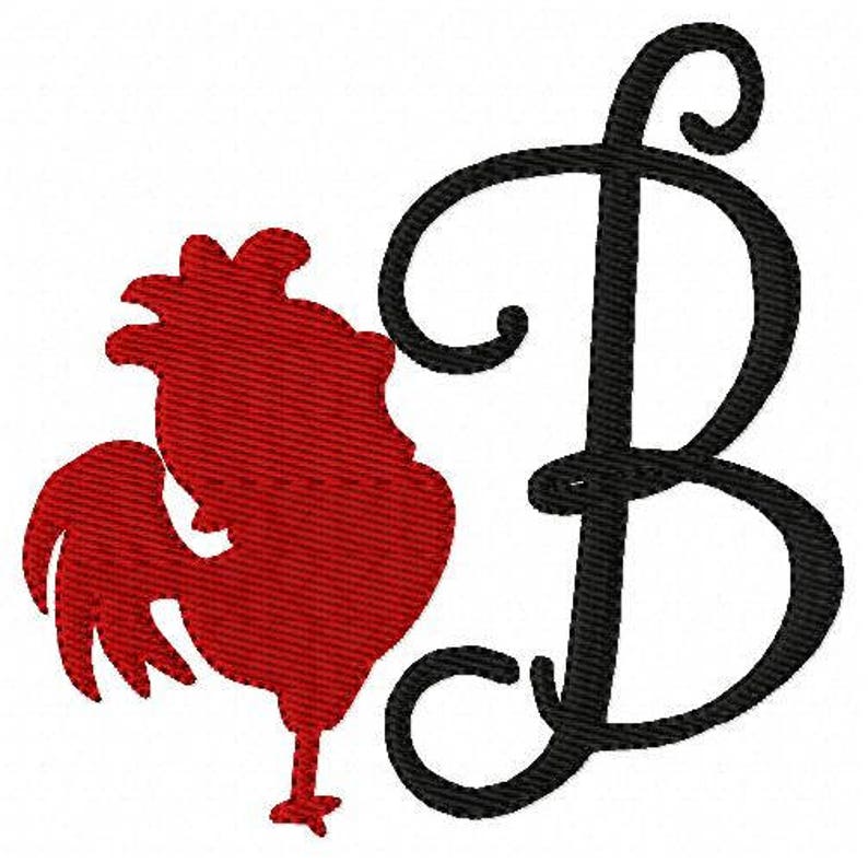 Gamecock // Rooster // Monogram Embroidery Font Design Set, Machine ...