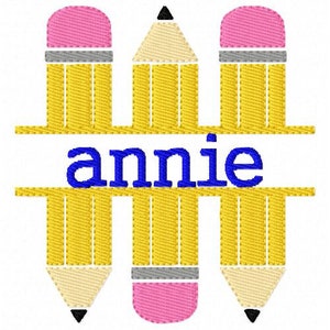 Pencil School Split Machine Embroidery Design, Pencil Embroidery Design ...