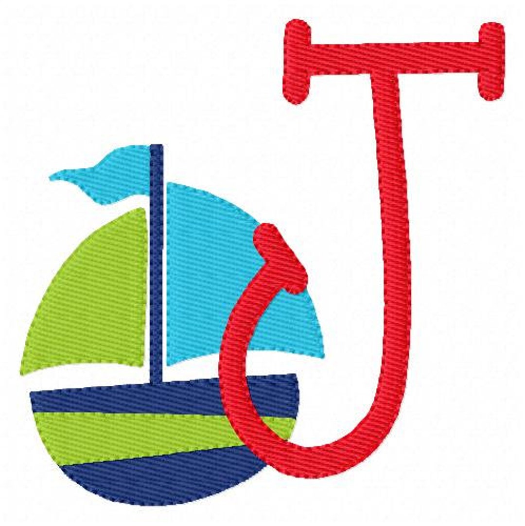 Sail the Ocean Monogram Embroidery Design Font Set, Joyful Stitches ...