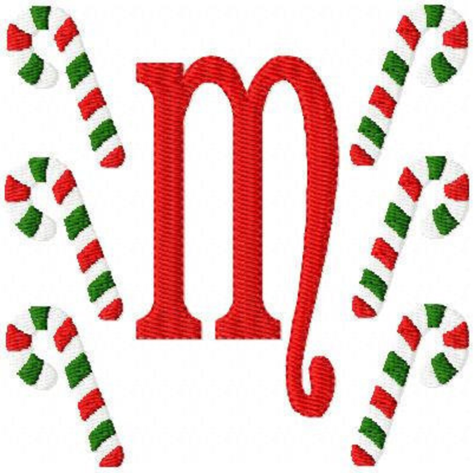 Candy Cane // Christmas // Machine Embroidery Monogram Set, Machine ...