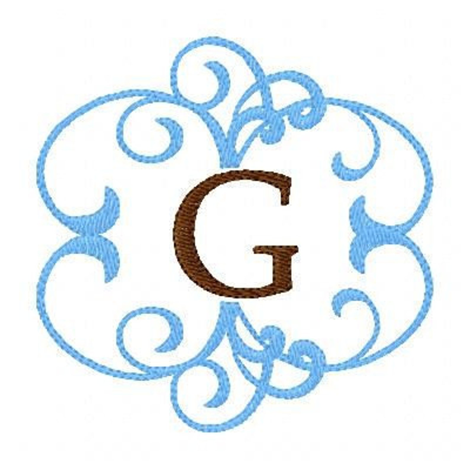 Machine Embroidery Monogram Design Swirly Machine Embroidery - Etsy
