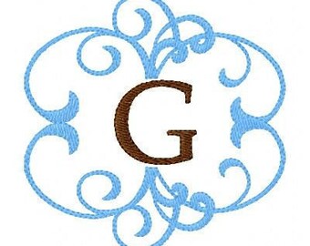 Monogram Machine Embroiery Design Set With Swirls Machine | Etsy