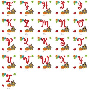 Fall Autumn Harvest Monogram Embroidery Font Design Set, Machine ...