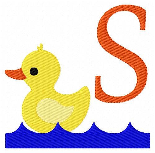 Duck Baby Monogram Font Embroidery Font Embroidery | Etsy