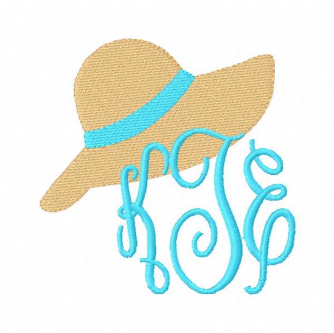 Floppy Beach Hat Monogram Embroidery Frame Topper Only Design (no ...