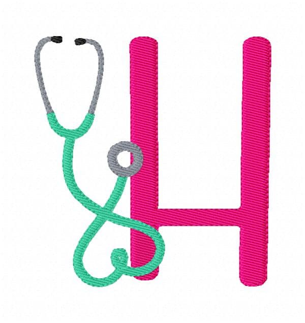 Stethoscope Nurse Medical Monogram Embroidery Design, Joyful Stitches ...