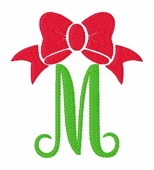 Bow Monogram Machine Embroidery Design Font Set Bow | Etsy