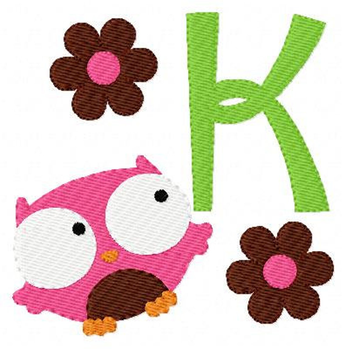Owl Machine Embroidery Designs Monogram Font Design | Etsy