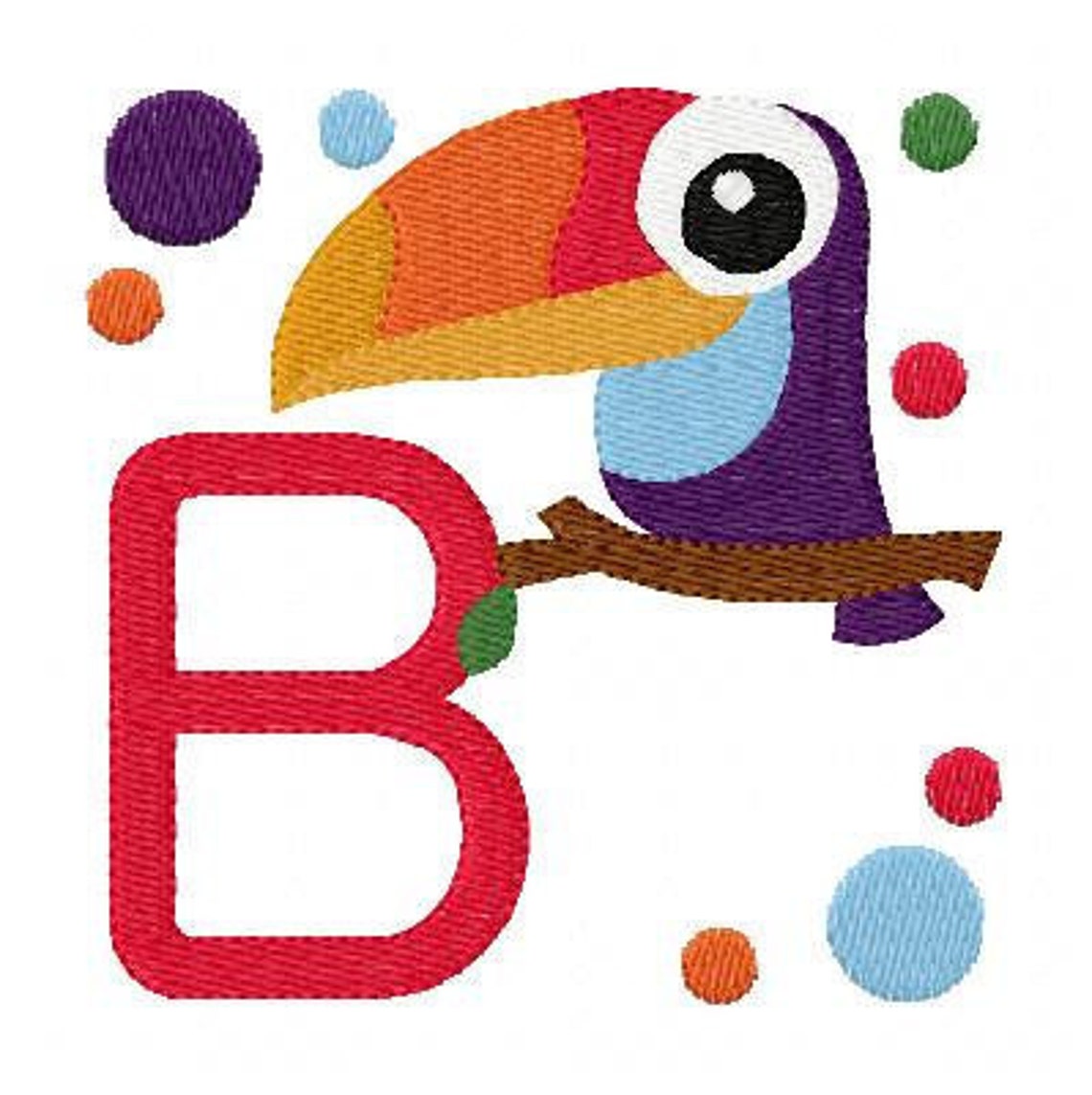 Toucan // Tropical // Monogram Embroidery Font Design Set | Etsy