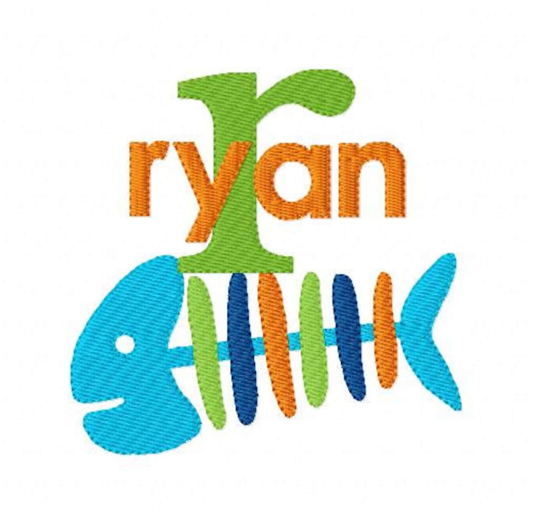 Fish // Fishing // Embroidery Desgin, Monogram Font Set, Instant ...