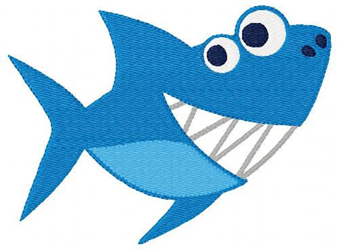 Shark Embroidery Design, Summer Embroidery Designs, 2 Sizes Included ...