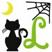 Black Cat, Fall, Halloween, Monogram Embroidery Font Design Set ...