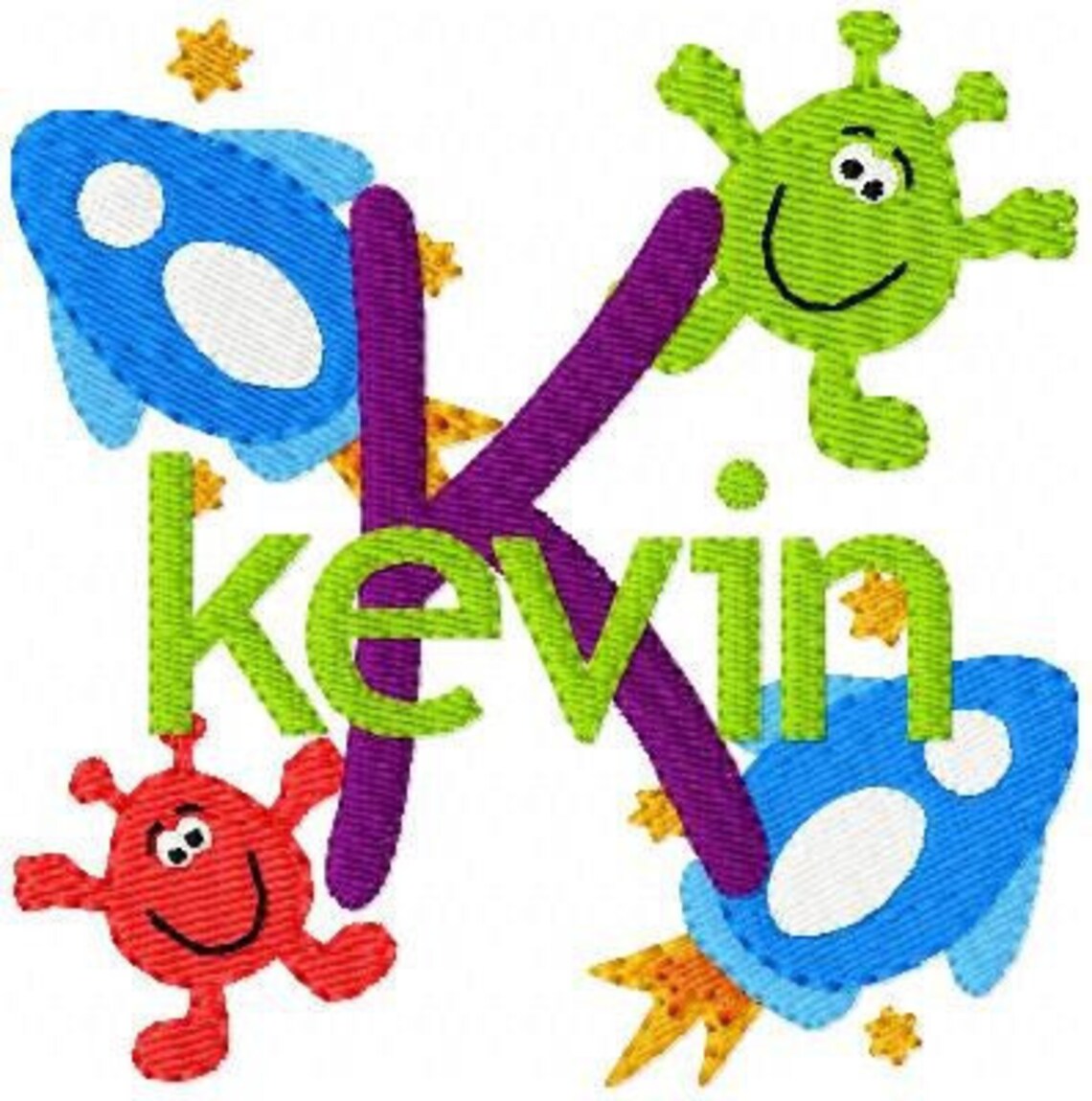 Space Machine Embroidery Mongram Font Set // Space Embroidery - Etsy