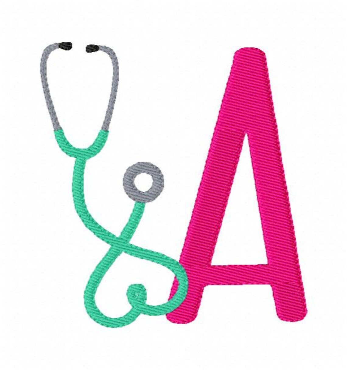 Stethoscope Nurse Medical Monogram Embroidery Design, Joyful Stitches ...