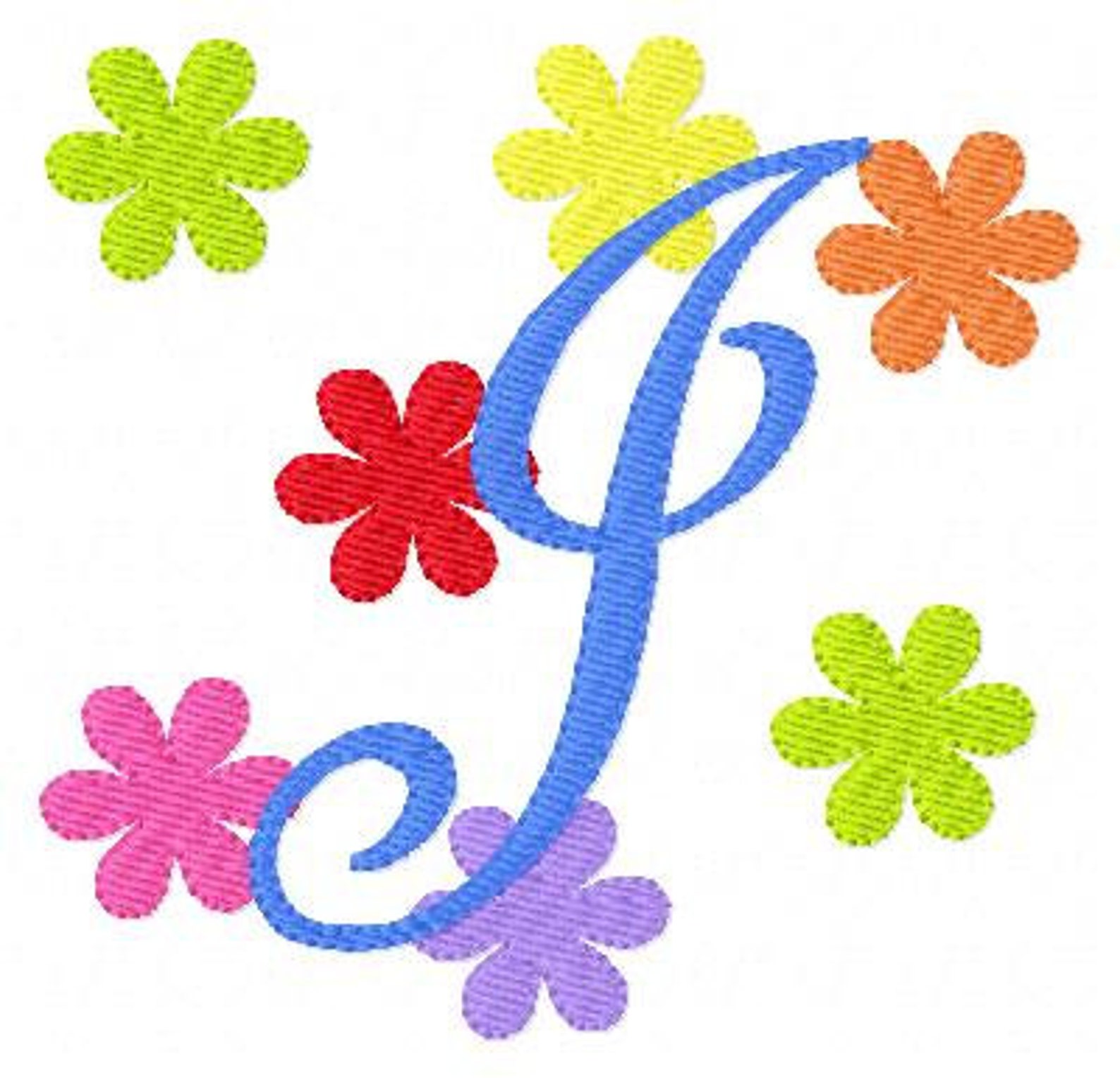 Flowers // Monogram Machine Embroidery Font Design Set - Etsy