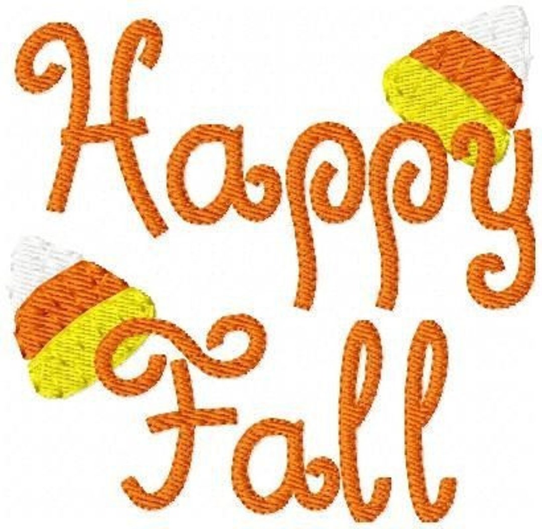 Embroidery Design, Happy Fall Single, Fall Embroidery Design, Candy ...