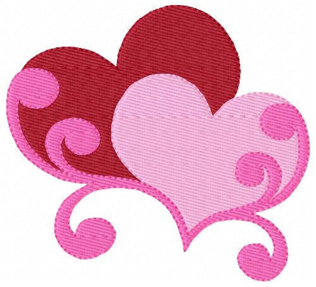Love Hearts Embroidery Design, Heart Embroidery Design, Valentine ...