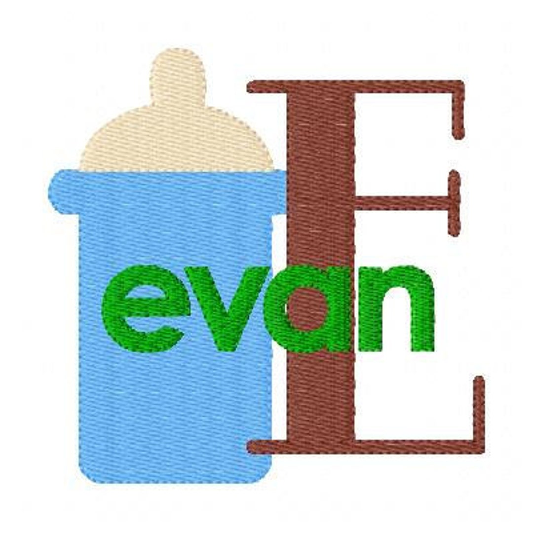 Baby Bottle // Monogram Embroidery Font Design Set // Baby Embroidery ...