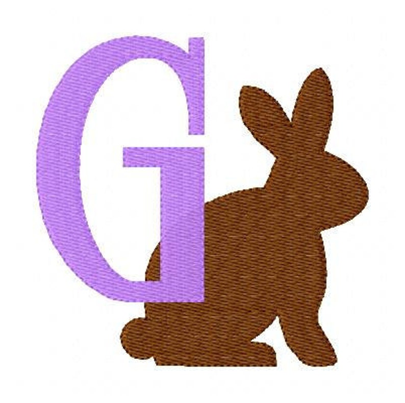 Bunny // Rabbit // Embroidery Font Design //easter Monogram // | Etsy