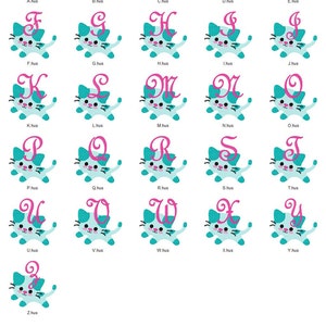Cat // Kitty// Machine Embroidery Monogram Font Design Set // Joyful ...