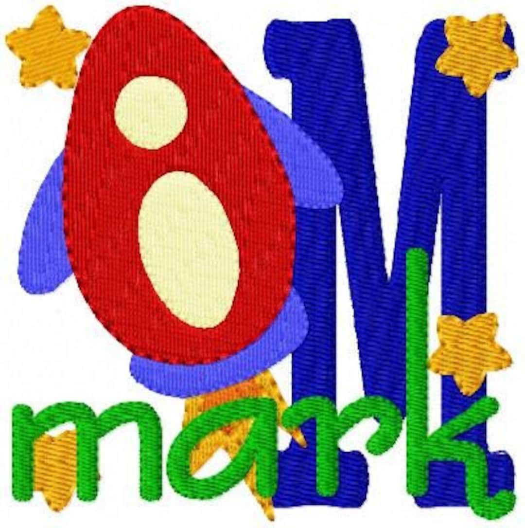 Space Ship // Monogram Font Machine Embroidery Design Set // Space ...