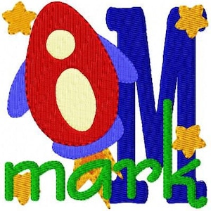 Space Ship // Monogram Font Machine Embroidery Design Set // Space ...
