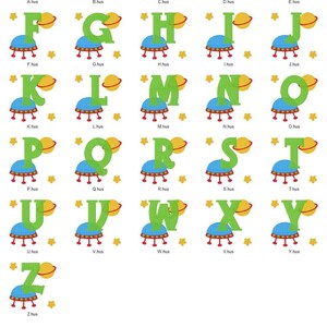 Space Ship Monogram Machine Embroidery Design Font Set// Space ...