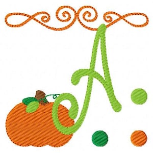Pumpkin Fall Halloween Harvest Machine Embroidery Monogram Font Design ...