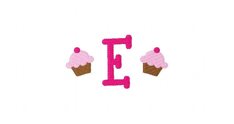 Cupcake // Mini Monogram Machine Embroidery Design Set - Etsy