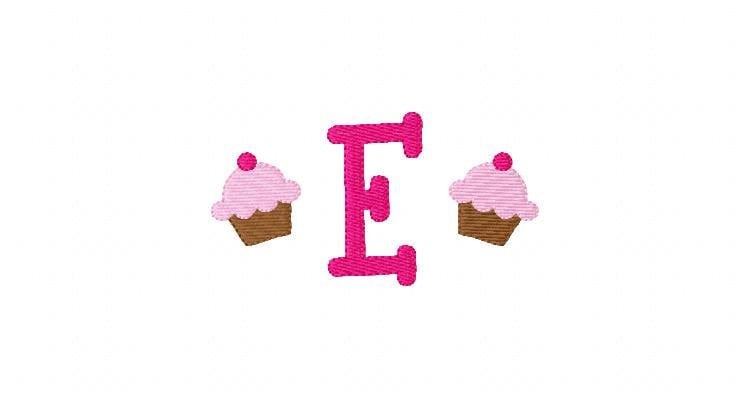 Cupcake // Mini Monogram Machine Embroidery Design Set, Machine ...
