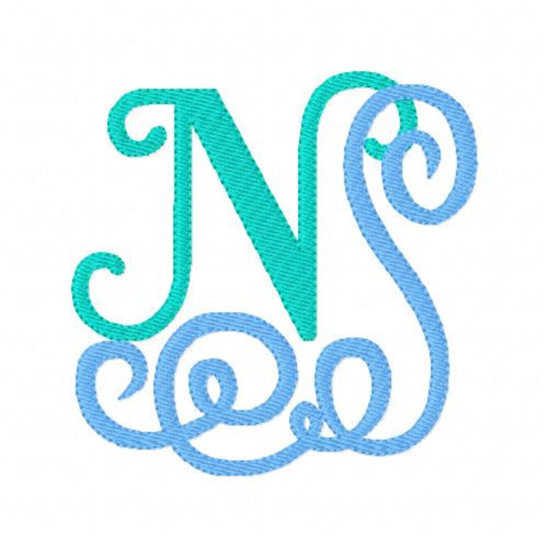 Ocean Waves Monogram Design Set // Machine Embroidery Font Design Set ...