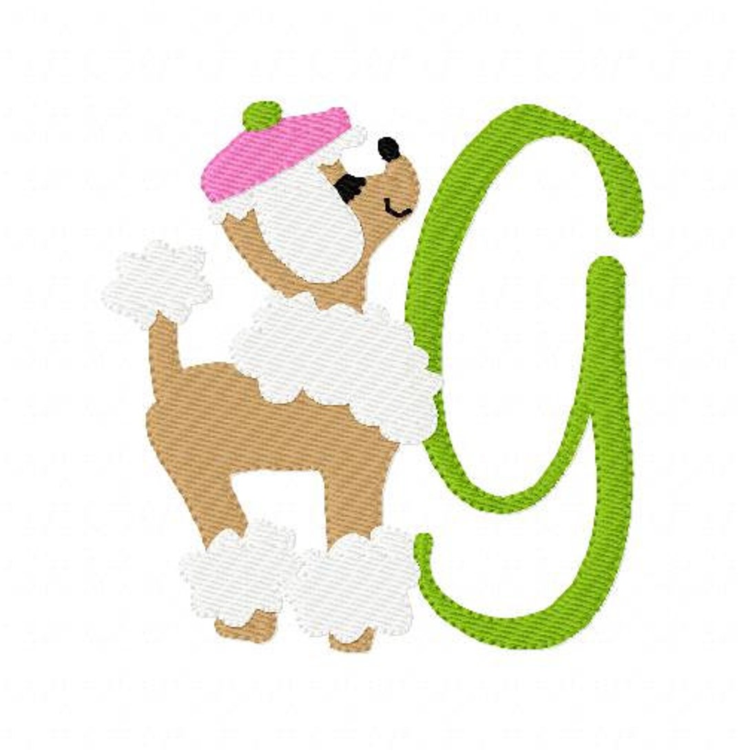 Poodle // Dog // Monogram Embroidery Font Design Set // Joyful Stitches ...