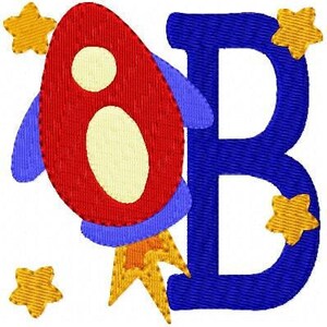 Space Ship // Monogram Font Machine Embroidery Design Set // Space ...