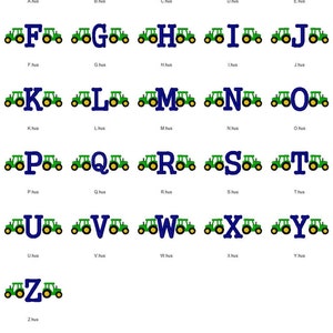 Tractor Mini Monogram Machine Embroidery Design Set //machine ...