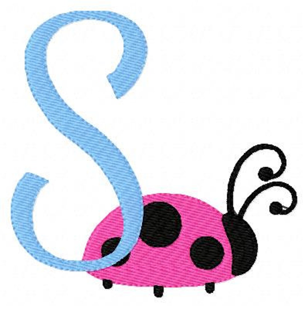 Ladybug Machine Embroidery Monogram Font Design Set, Machine Embroidery ...