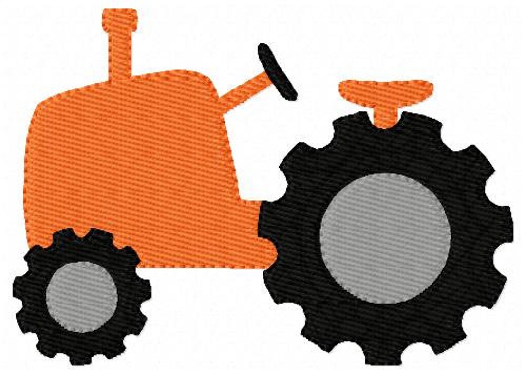 Tractor // Embroidery Design, Machine Embroidery Designs, Orange ...