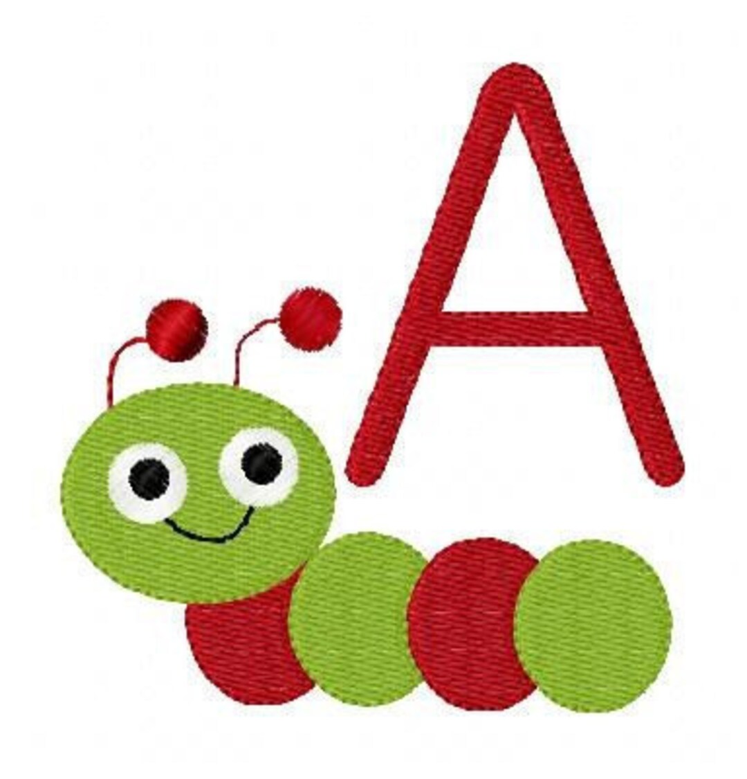 Inch Worm Machine Embroidery Monogram Design Set, Machine Embroidery ...