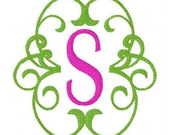 Monogram Machine Embroiery Design Set With Swirls Machine | Etsy