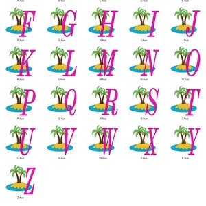 Island, Tropical, Monogram Machine Embroidery Design Set, Embroidery ...