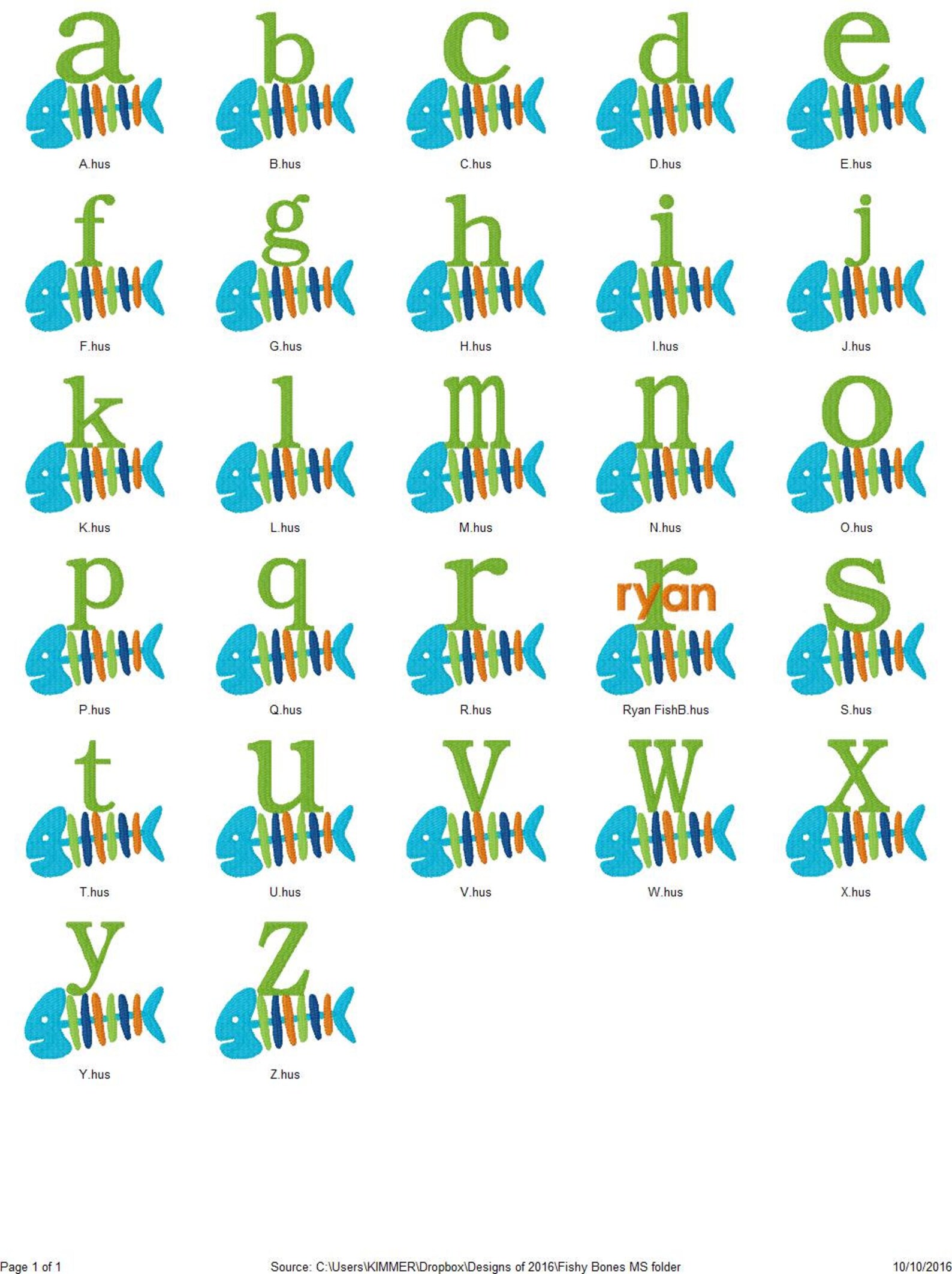 Fish // Fishing // Embroidery Desgin Monogram Font Set | Etsy