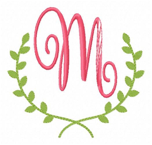 Ivy Machine Embroidery Monogram Font Design Set, Machine Embroidery ...
